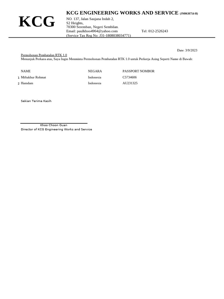 KCG Letterhead | PDF