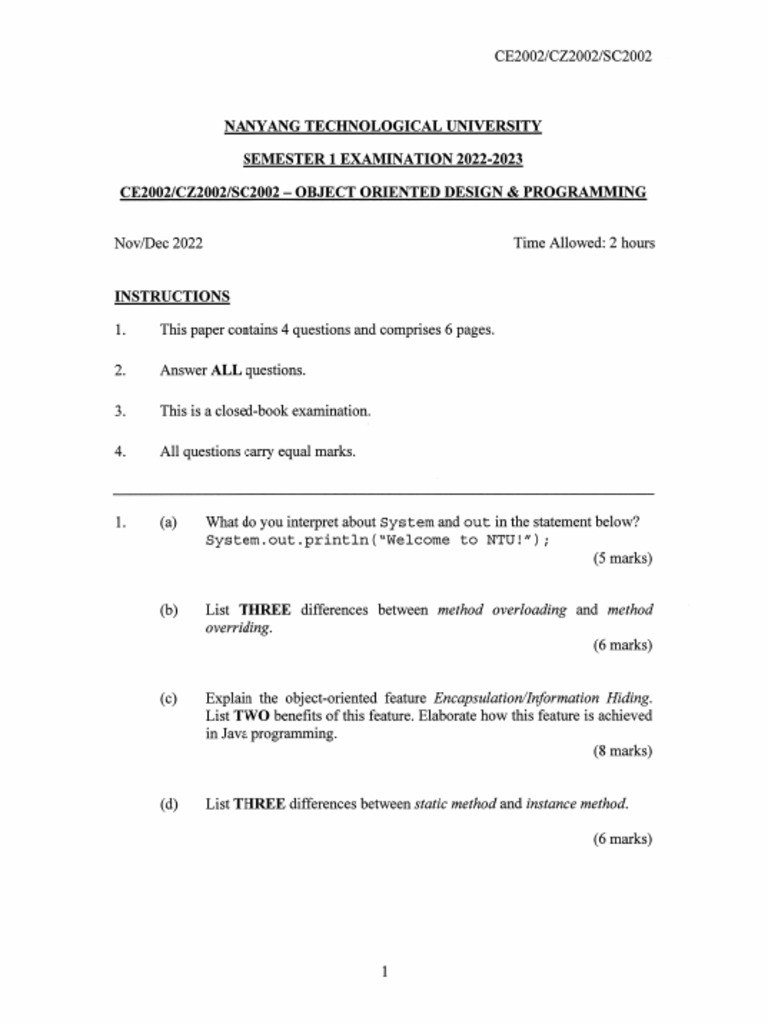 CE2002 2022-2023 Semester 1 | PDF