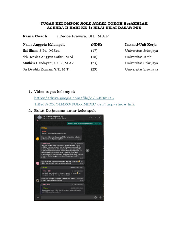 Tugas Kelompok Tokoh Role Model | PDF