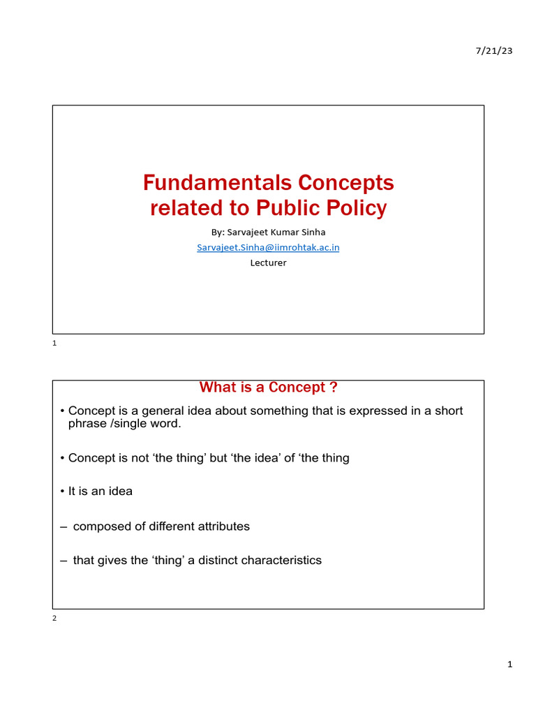 Public Policy Concepts Guide | PDF | State (Polity) | Governance