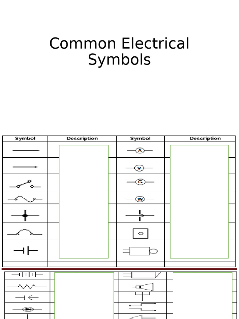 Common Electrical Symbols | PDF