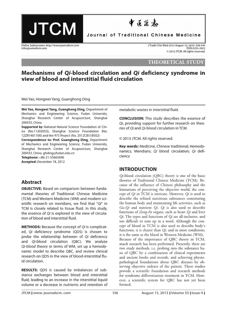 Qi-Blood Circulation in TCM Explained | PDF | Traditional Chinese ...