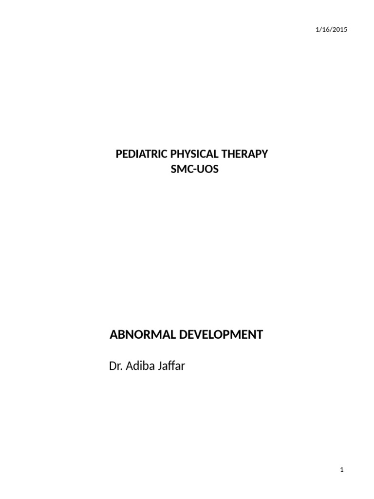 Abnormal Development | PDF | Anatomical Terms Of Motion | Cerebral Palsy
