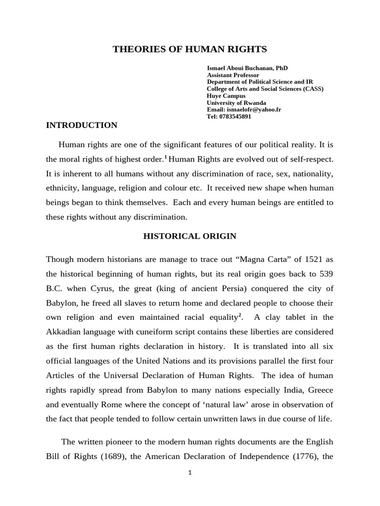 Theories of Human Rights Explained | PDF | Rights | Human Rights