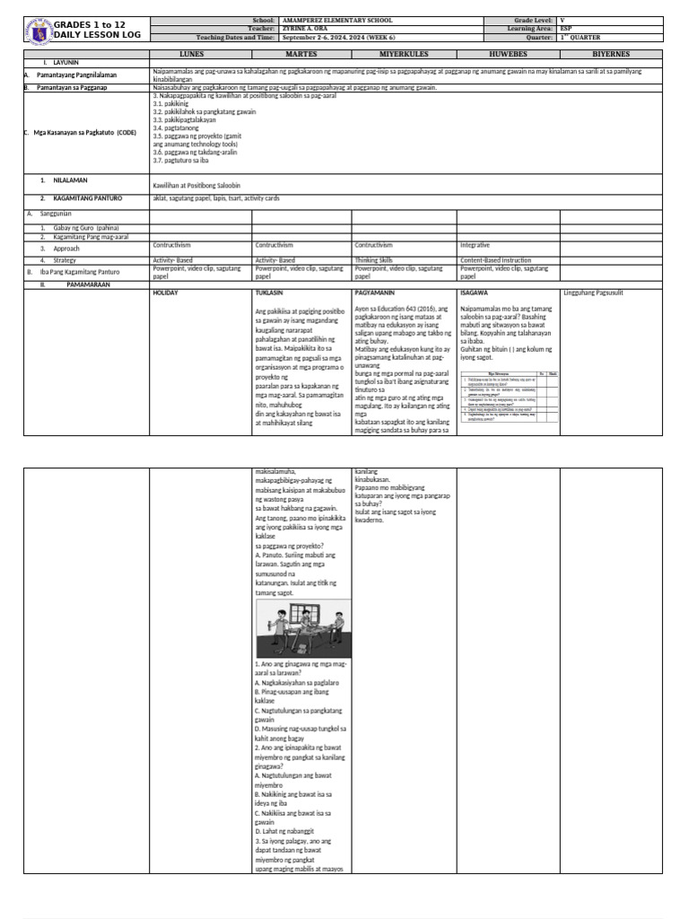 DLL - Esp 5 - Q1 - W4 | PDF