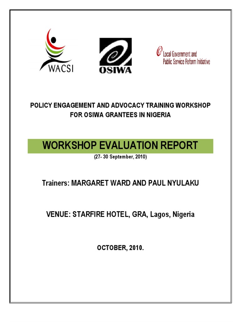 OSIWA Grantees Workshop Review | PDF | Facilitator | Usability