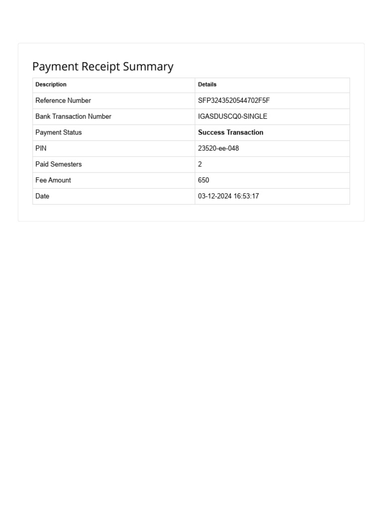 Payment Receipt Confirmation | PDF
