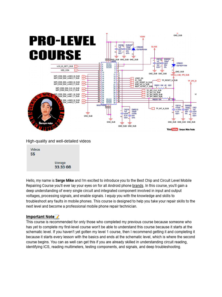 Proffessional Level Mobile Repairing Course - Serges Mike Techs Level-2 Course - 2 | PDF ...
