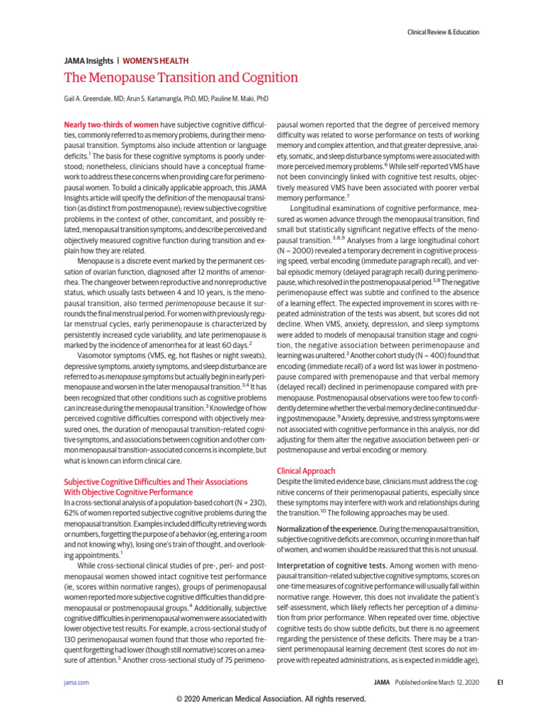 Pre Peri and Post Menopause | PDF | Menopause | Dementia