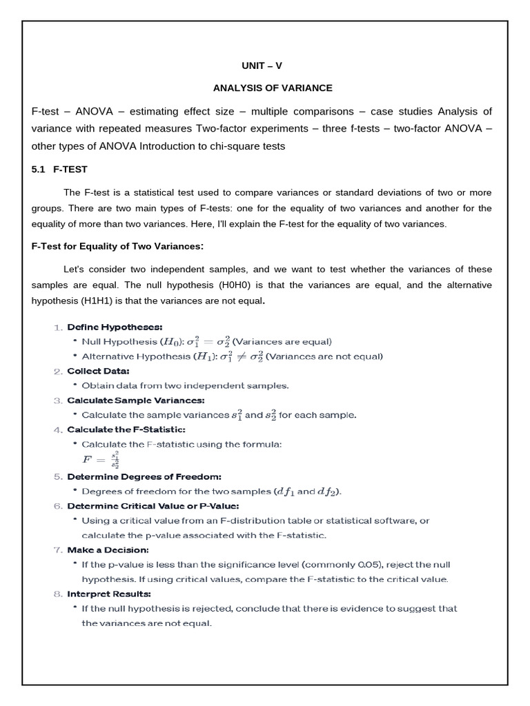 unit5 | PDF | F Test | P Value