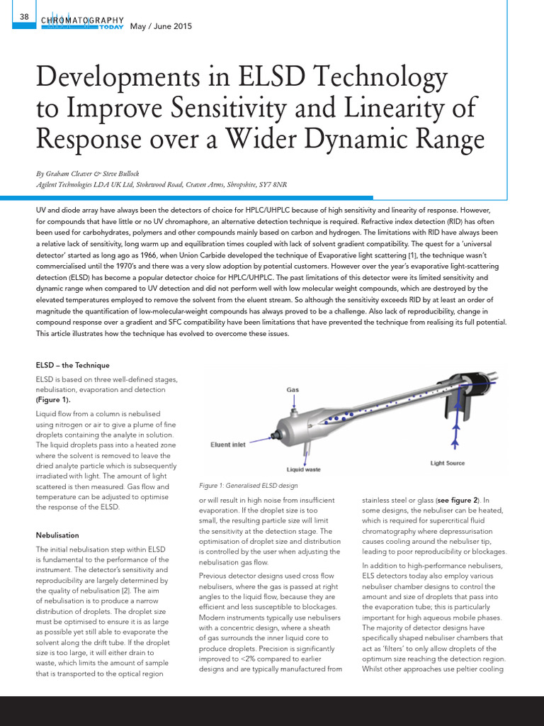 Developments in Elsd Technology To Improve Sensitivity | PDF | High ...