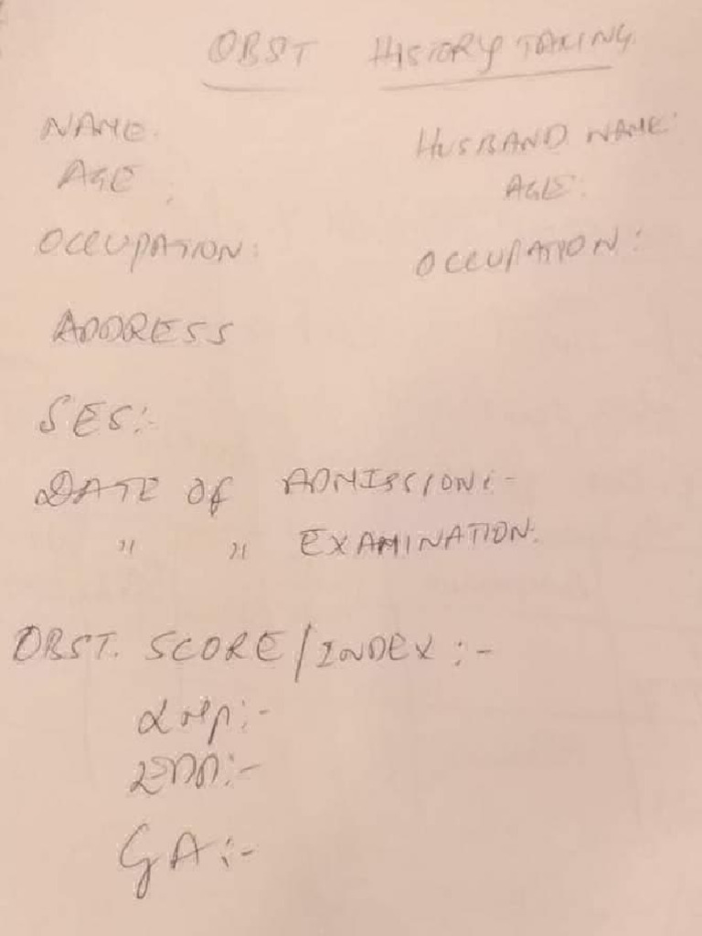 OBG Case Proforma - Dr. Radhika | PDF