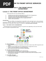 Front Office Department Organization Chart | PDF