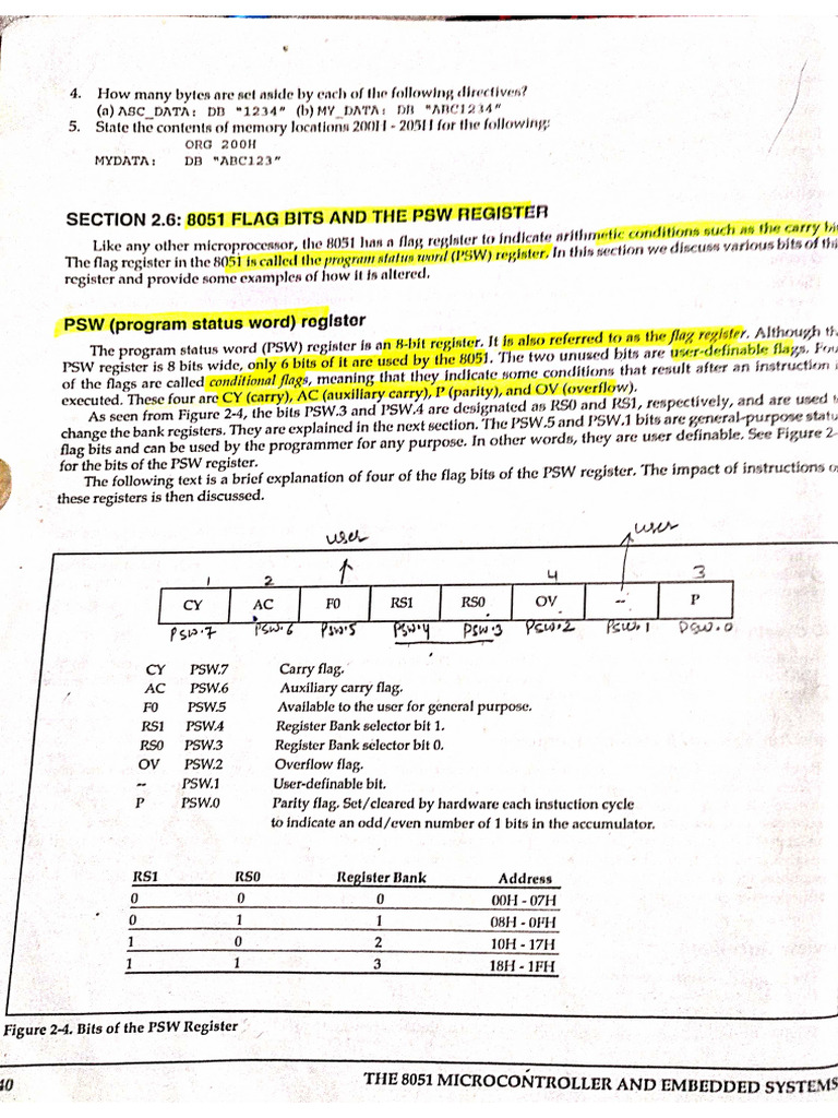 Flag Bit & PSW Notes Book | PDF