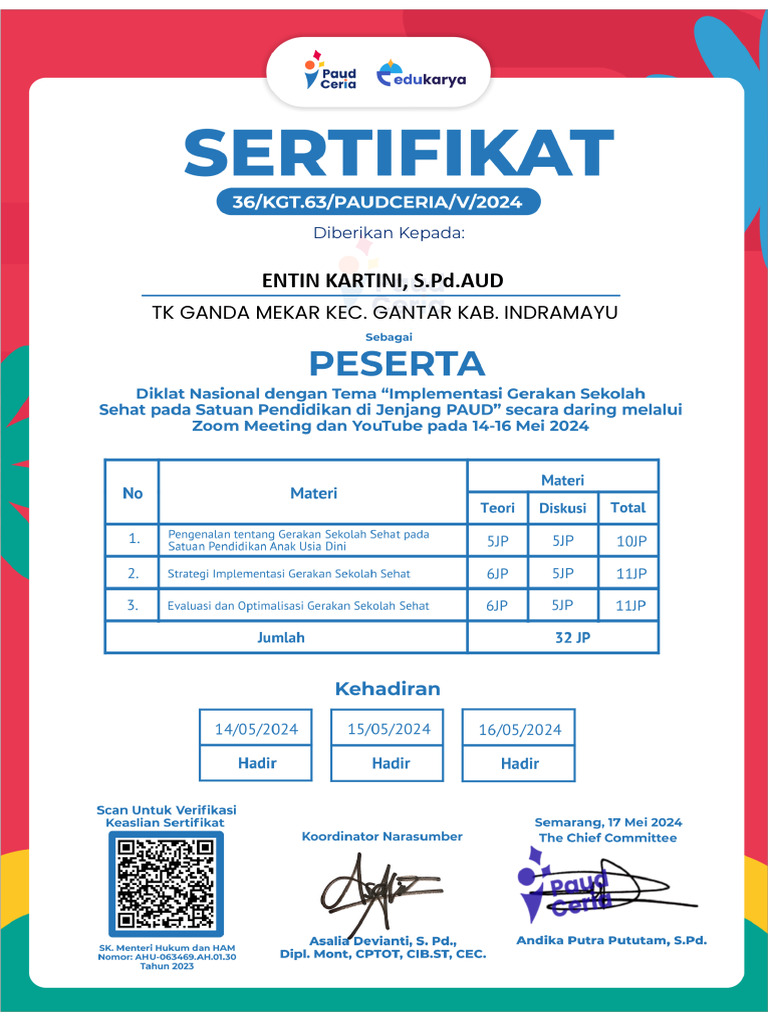 Entin Kartini, Sekolah Sehat Mei 24 | PDF