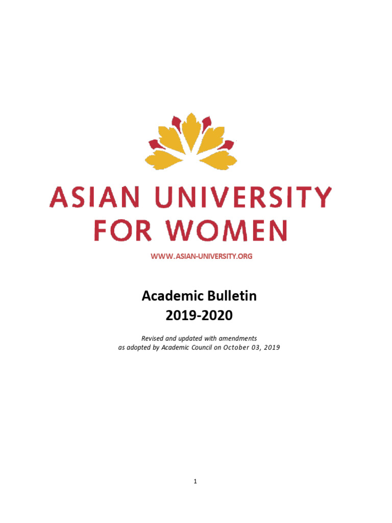 AUW 2019 20 Academic Bulletin | PDF