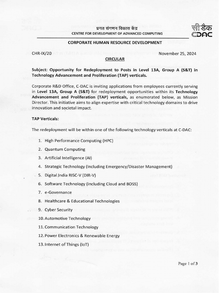 Circular For TAP Redeployment | PDF