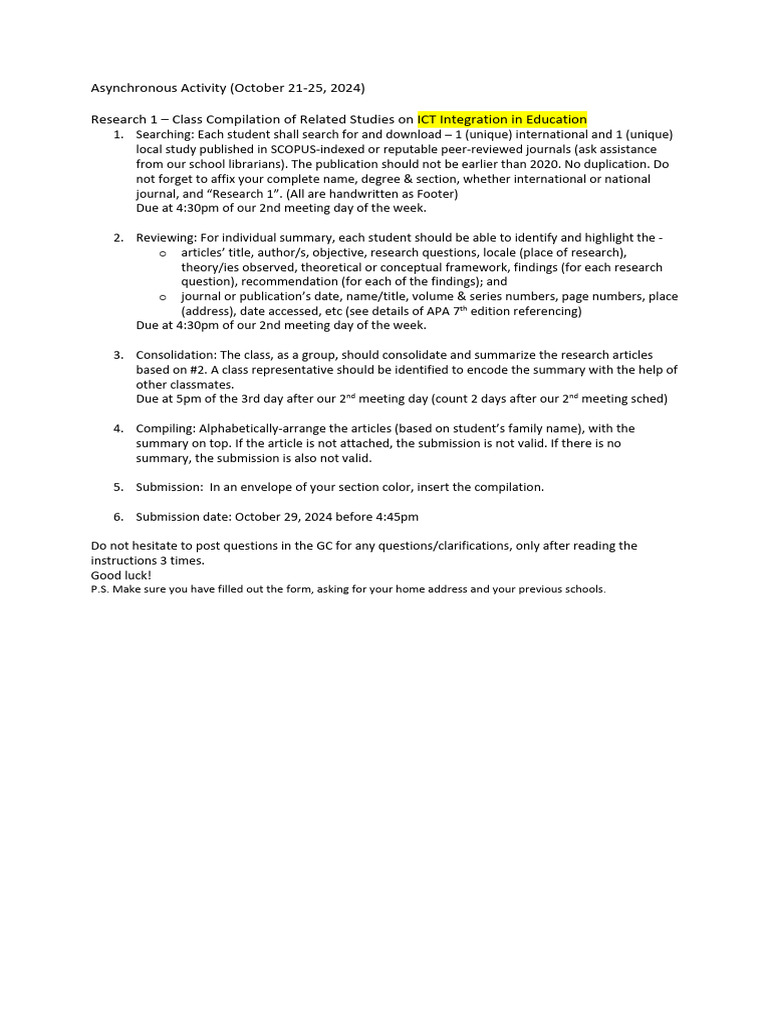 Asynchronous Activity Oct21 25 Research1 | PDF