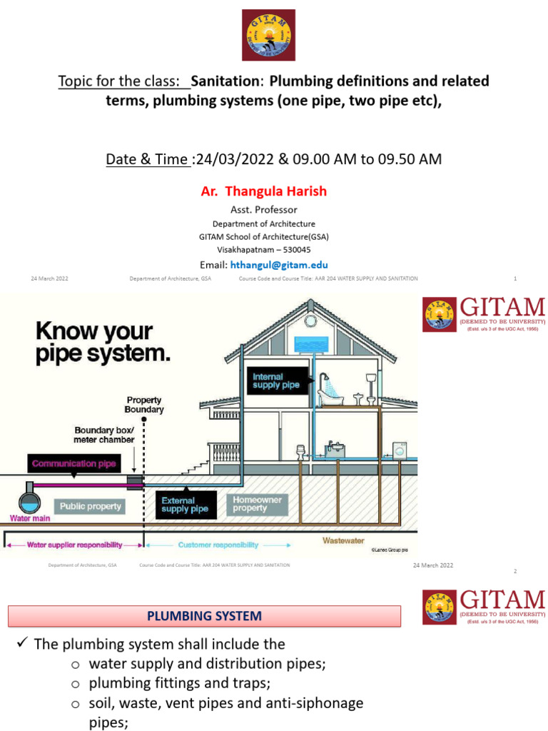 Plumbing Systems and Definitions Guide | PDF | Plumbing | Sanitation