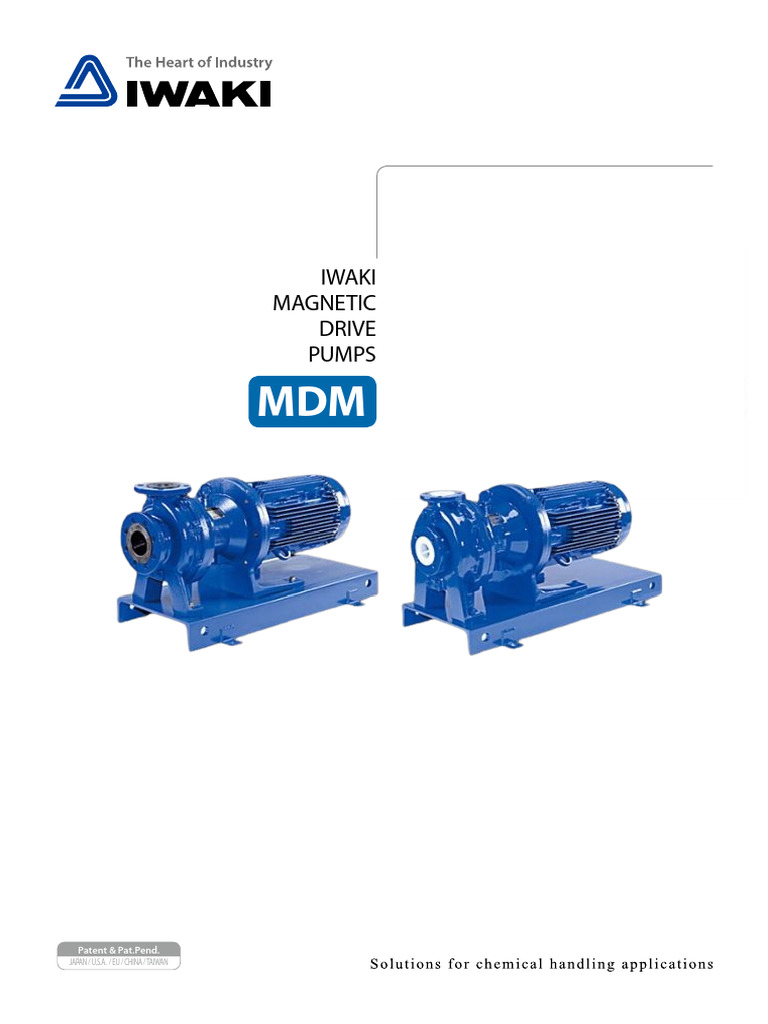 Iwaki Magnetic Pump MDM Series | PDF | Pump | Materials