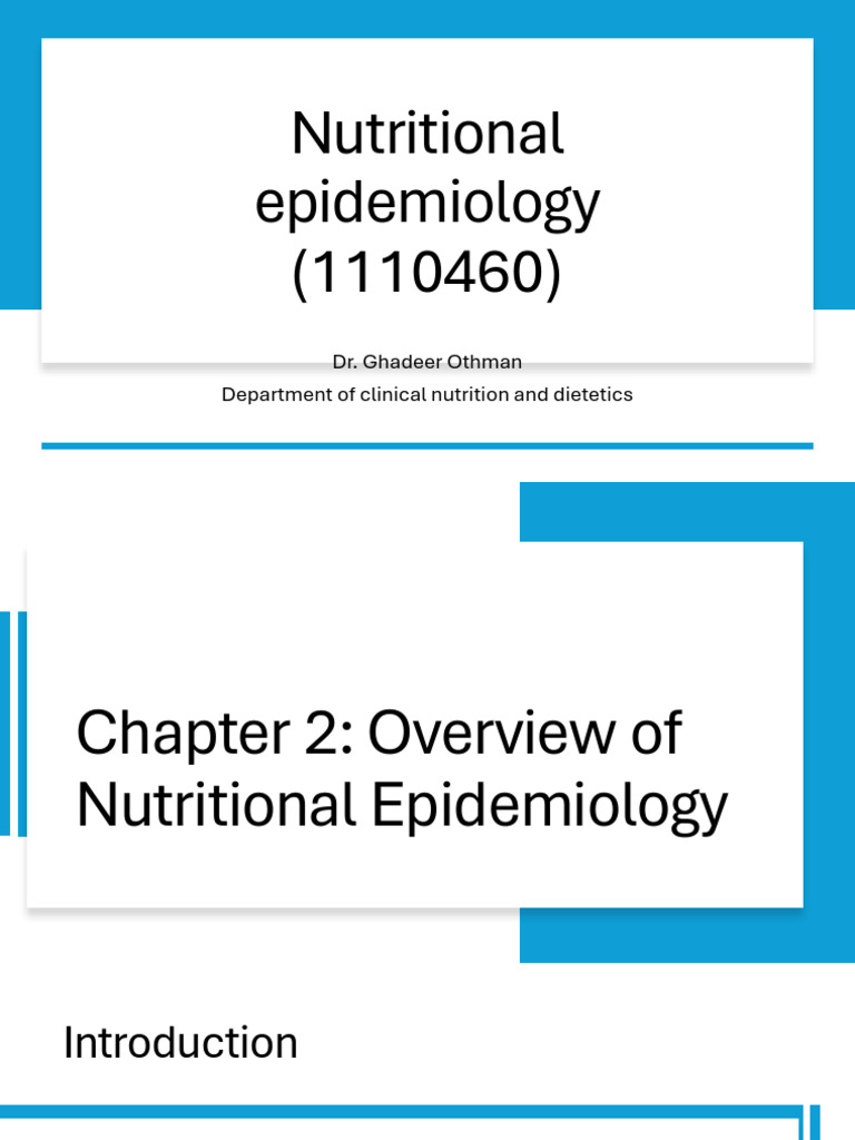 Chapter 2 - Overview of Nutritional Epidemiology | PDF | Cohort Study ...