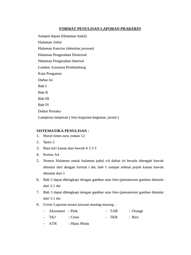 Format Lap Pkl - Copy | PDF