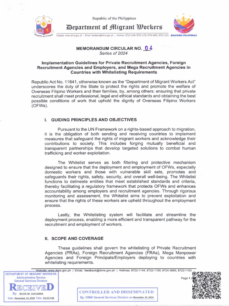 Memorandum Circular No 04 | PDF