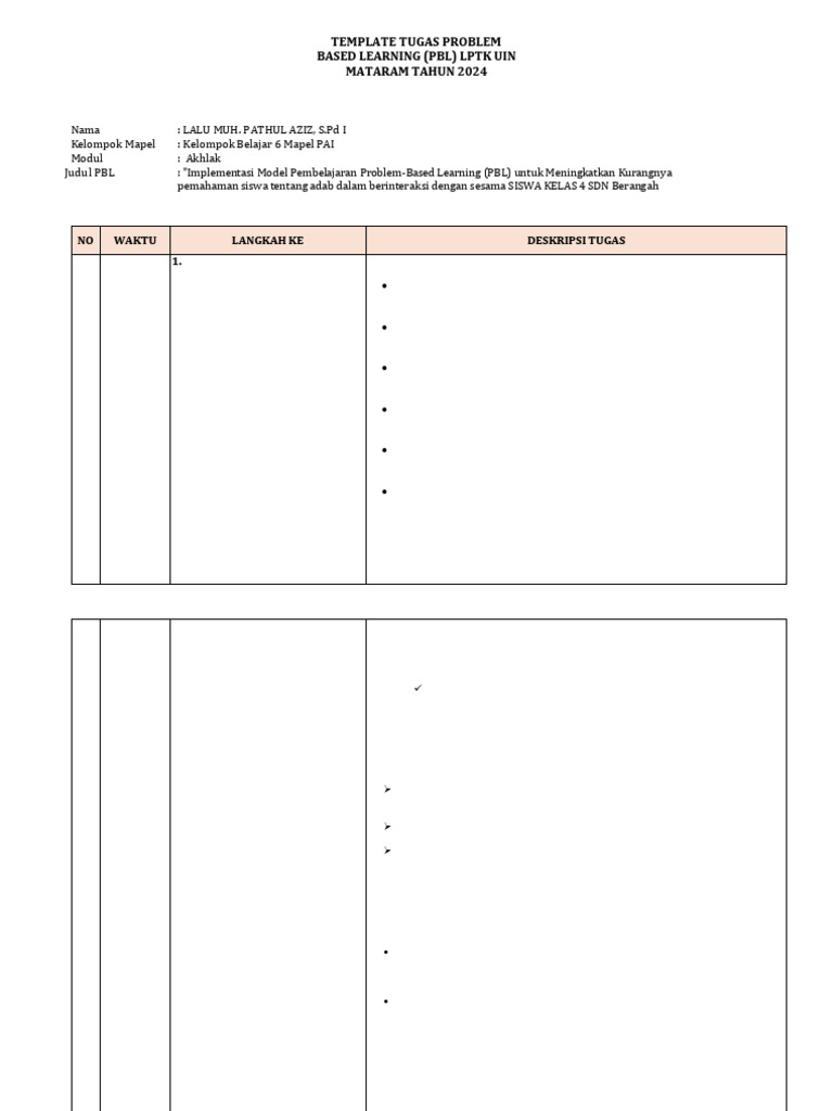 COntoh PJBL Modul 9 | PDF