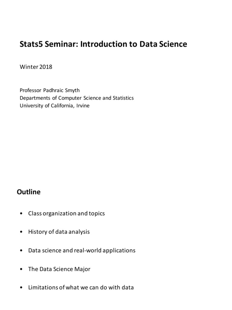 Introduction to Data Science | PDF | Data Science | Statistics Introduction to Data Science | PDF | Data Science | Statistics