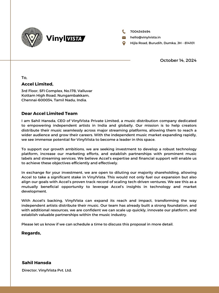 Brown Minimalist Business Formal Company Letterhead | PDF