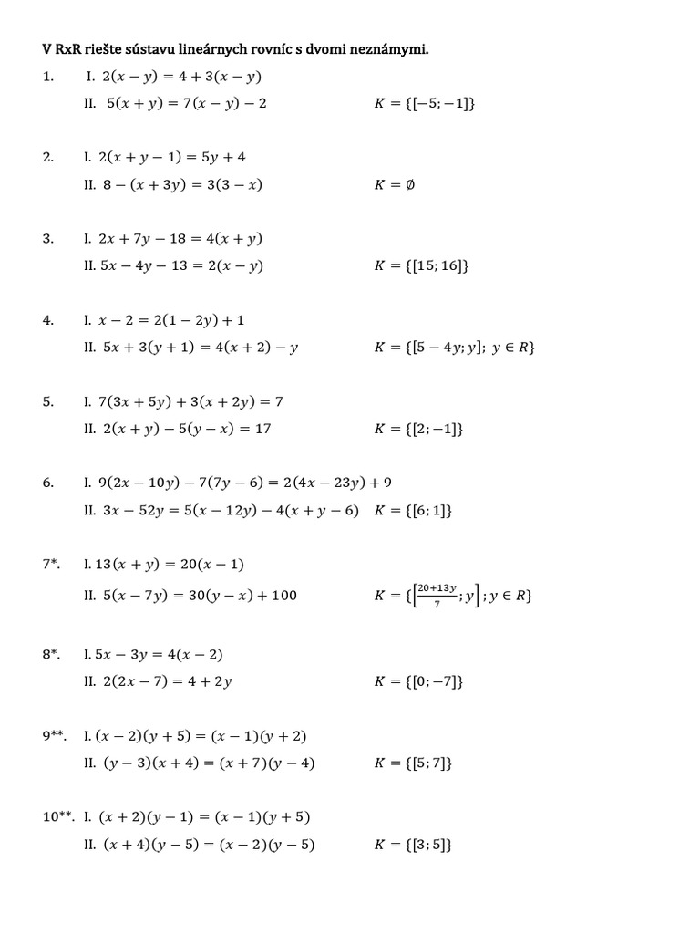 Sústavy rovníc | PDF