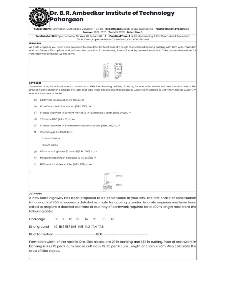 Eqbank - Print Question Paper ECV | PDF | Mortar (Masonry) | Lime ...