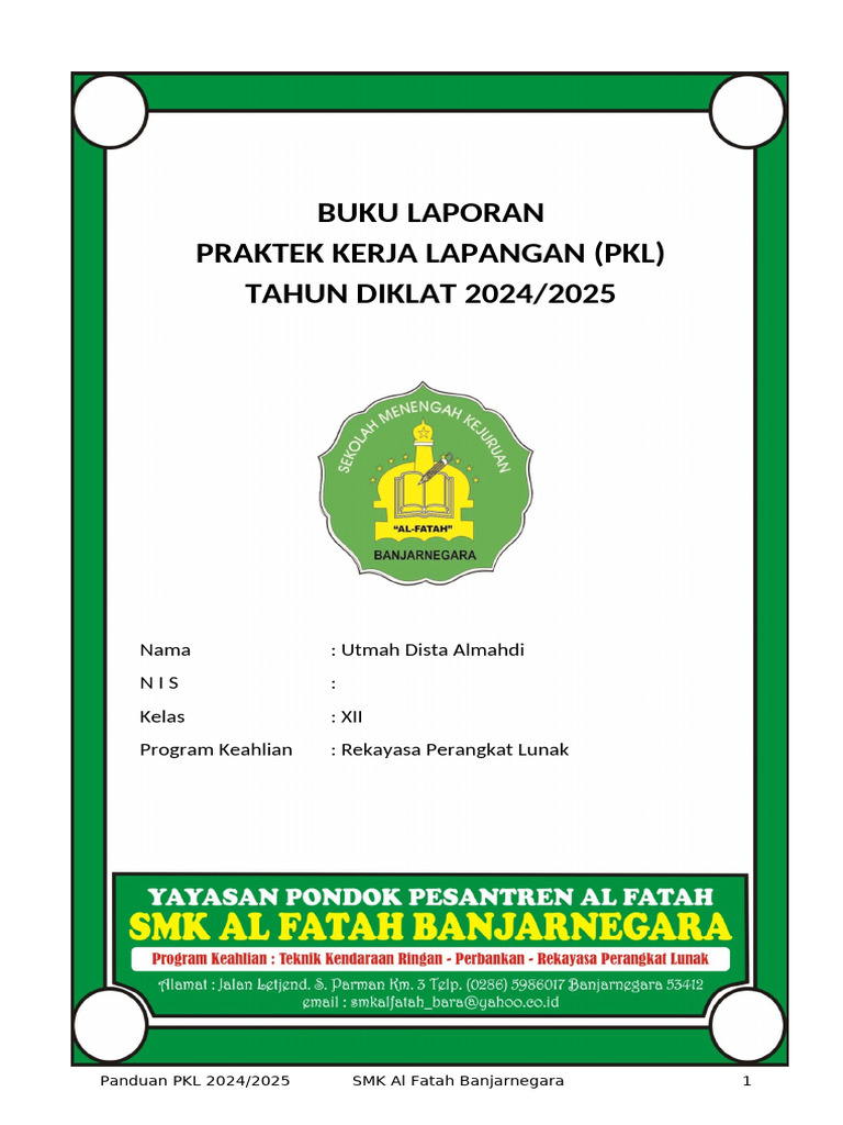 LAPORAN PKL SKAFA 2024 (dista | PDF