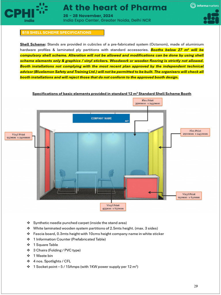 Shell Scheme Booth Specifications Guide | PDF | Building Engineering ...