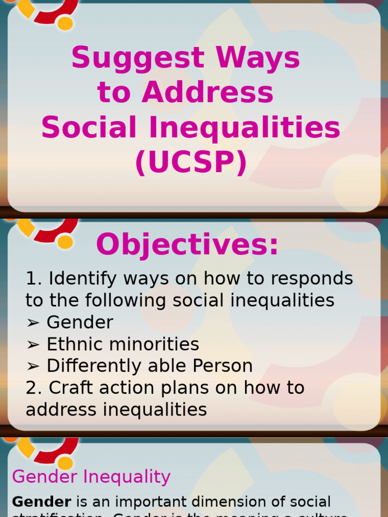 Addressing Social Inequalities in UCSP | PDF | Discrimination ...