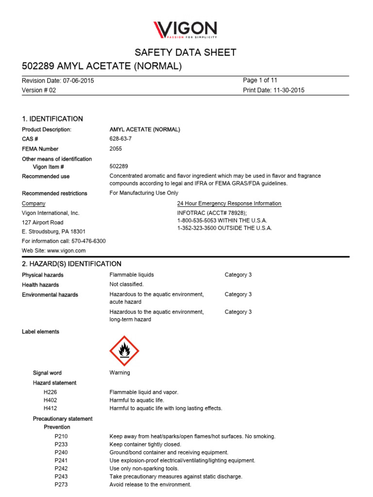 Amyl Acetate | PDF | Dangerous Goods | Firefighting