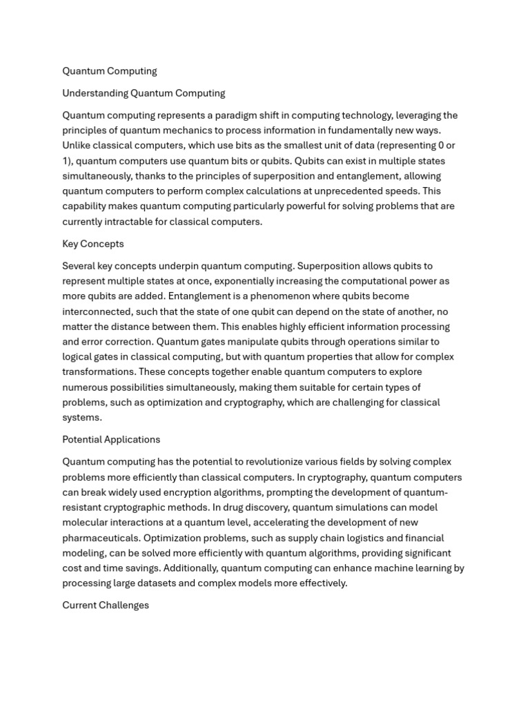 Quantum Computing | PDF | Quantum Computing | Computing Quantum Computing | PDF | Quantum Computing | Computing
