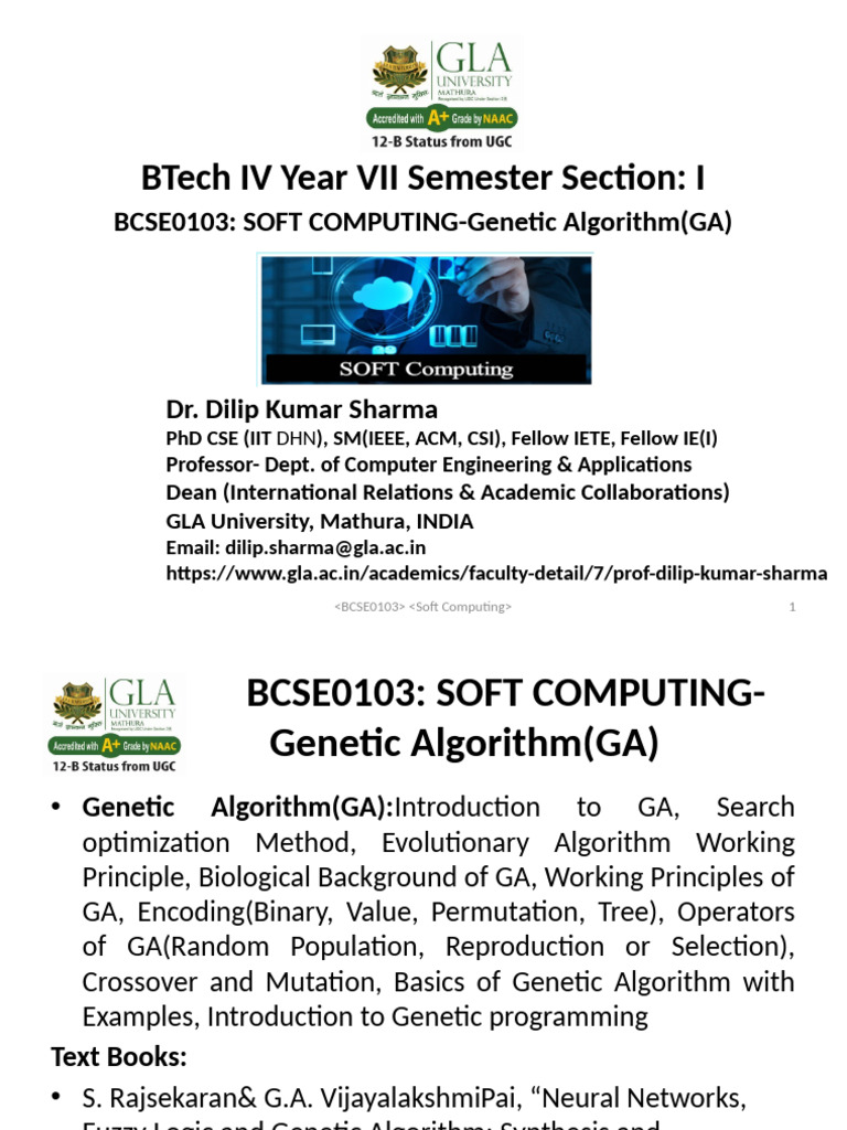 SC Genetric Algorithm PPTs-1 | PDF | Genetic Algorithm | Genetics
