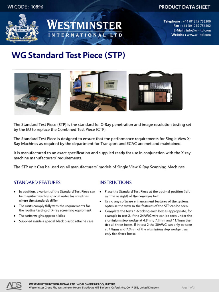 Standard Test Piece for X-Ray Compliance | PDF | Regulatory Compliance