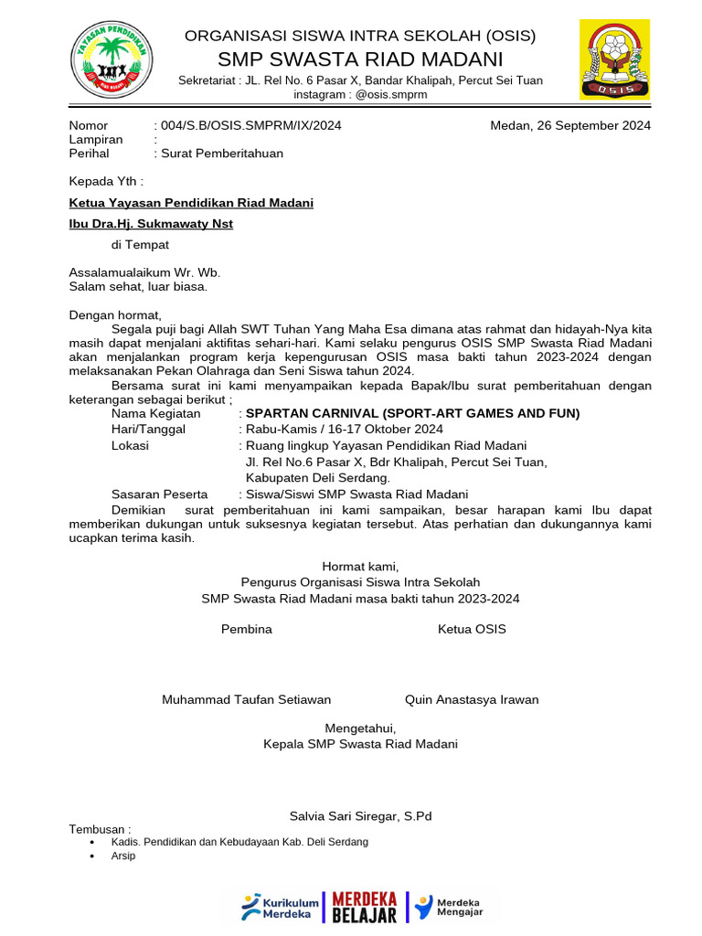 Kop Surat Osis | PDF