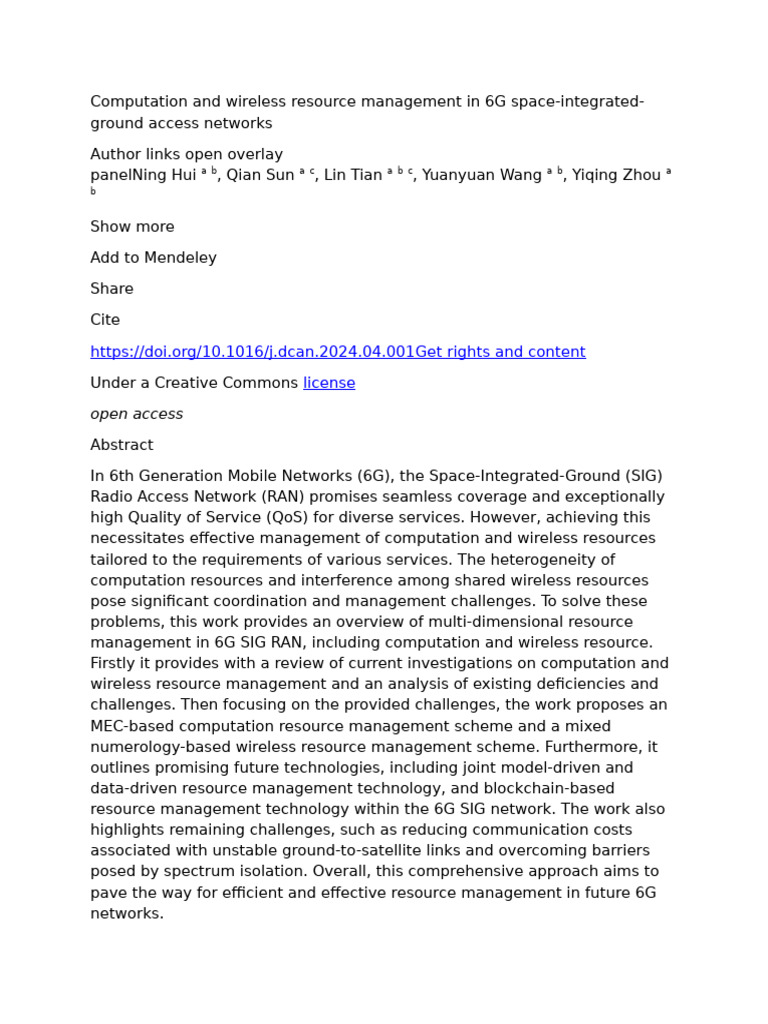 6G SIG RAN Resource Management | PDF | Computer Network | Quality Of Service