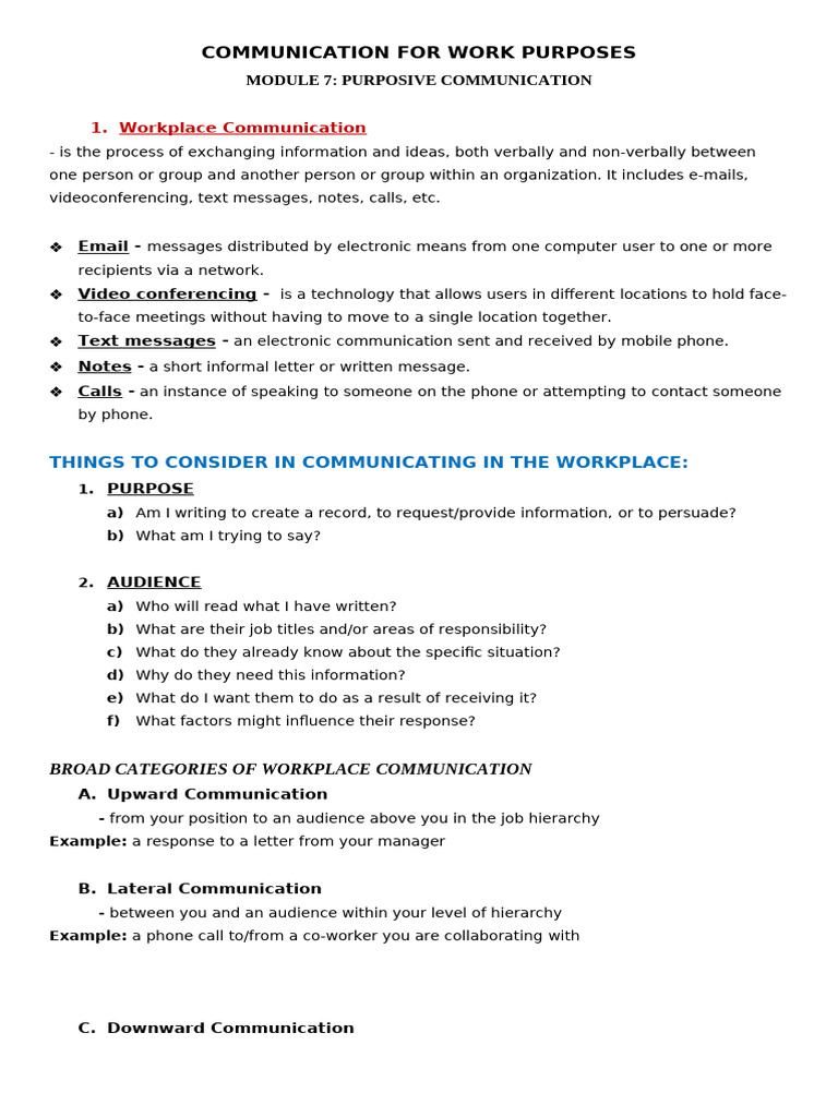 Effective Workplace Communication Guide | PDF | Memorandum | Communication