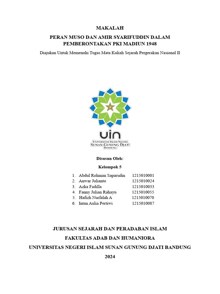 Makalah SPN II PKI Madiun 1948 | PDF
