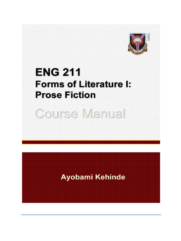 ENG 211_Forms of Literature 1_Prose Fiction | PDF | Autobiographies | Study Skills
