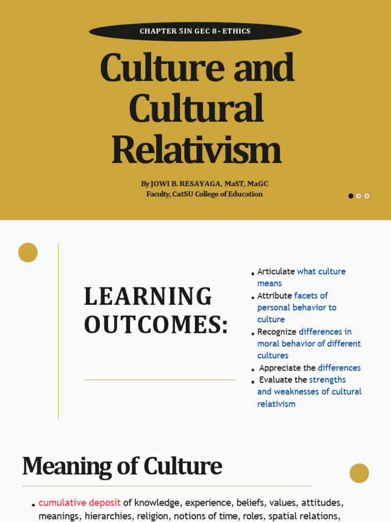 Chapter 5. Culture and Cultural Relativism | PDF | Attitude (Psychology ...