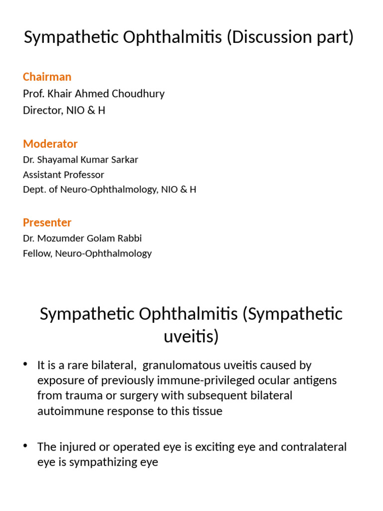 Sympathetic Ophthalmitis | PDF | T Helper Cell | Medical Specialties