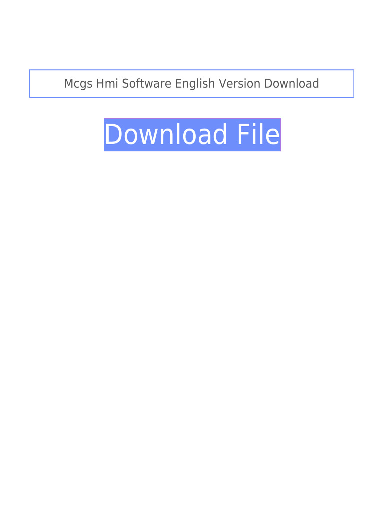 ? Mcgs Hmi Software English Version Download (Extra Quality) | PDF