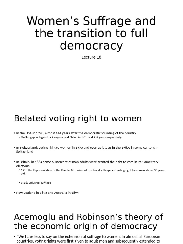 Lecture 18 Women’s Suffrage Movement in Britain - Tagged | PDF ...