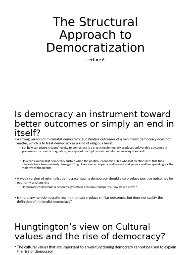 Lecture 6 Structural Approache To Democratization - Tagged | PDF ...