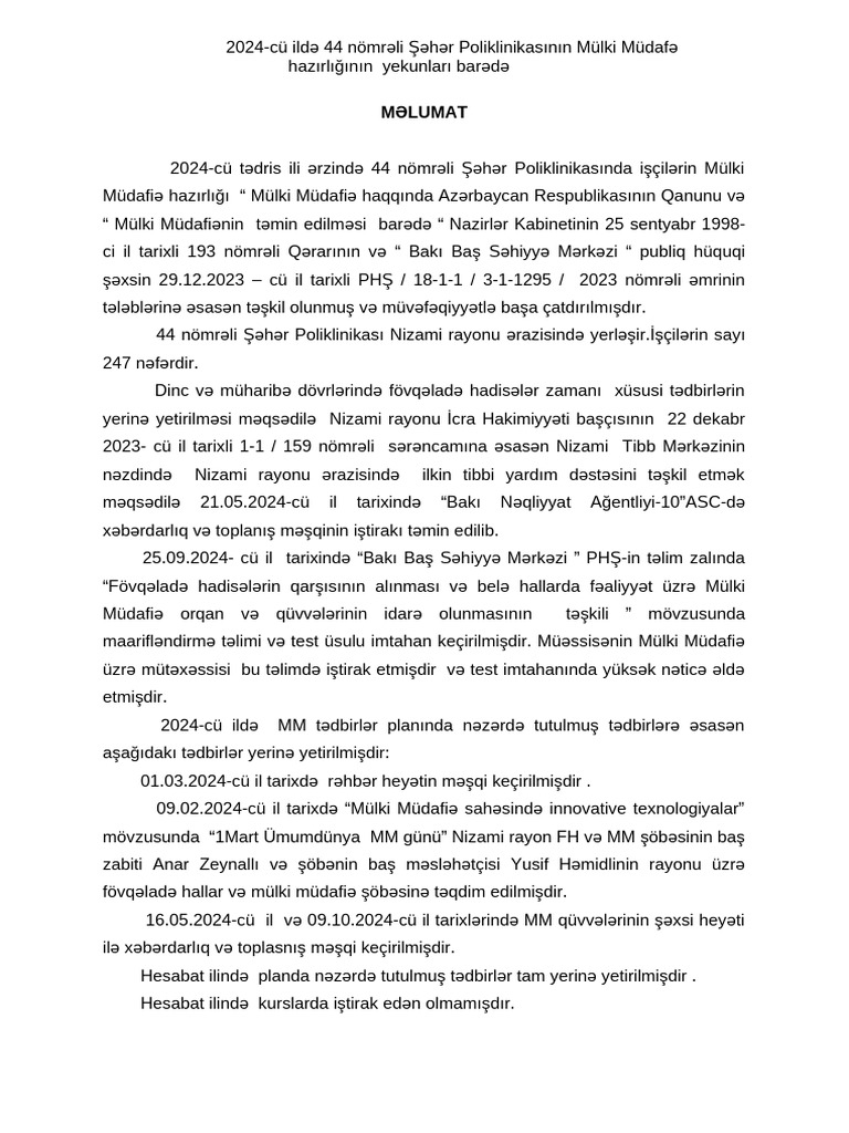 SƏTƏM Hesabat | PDF